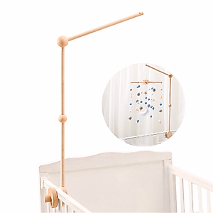 Baby Crib Mobile Arm - Wooden Baby Mobile Crib Holder for Mobile Hanging Baby Crib Attachment for Nursery Decor