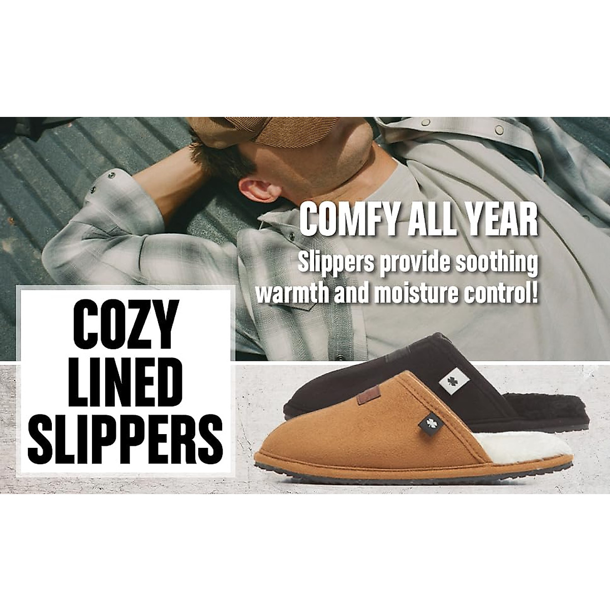 Lucky Brand Boy's Micro-Suede Scuff Slippers, Kids House Shoes with Plush Lining - Tan, Size 2/3