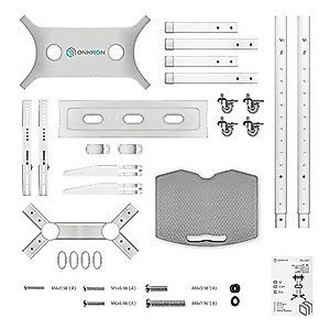 ONKRON Mobile TV Stand with Wheels Rolling TV Stand for 40-65 Inch LED LCD Flat or Curved Screen TVs up to 100 lbs - Height Adjustable TV Cart with Shelves - max VESA 600x400 (TS1351) White