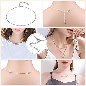 LANCHARMED 925 Sterling Silver Necklace Extenders Durable Necklace Extender Strong Removable Necklace Bracelet Anklet Extender for Jewelry Making(2 3 4 Inch)