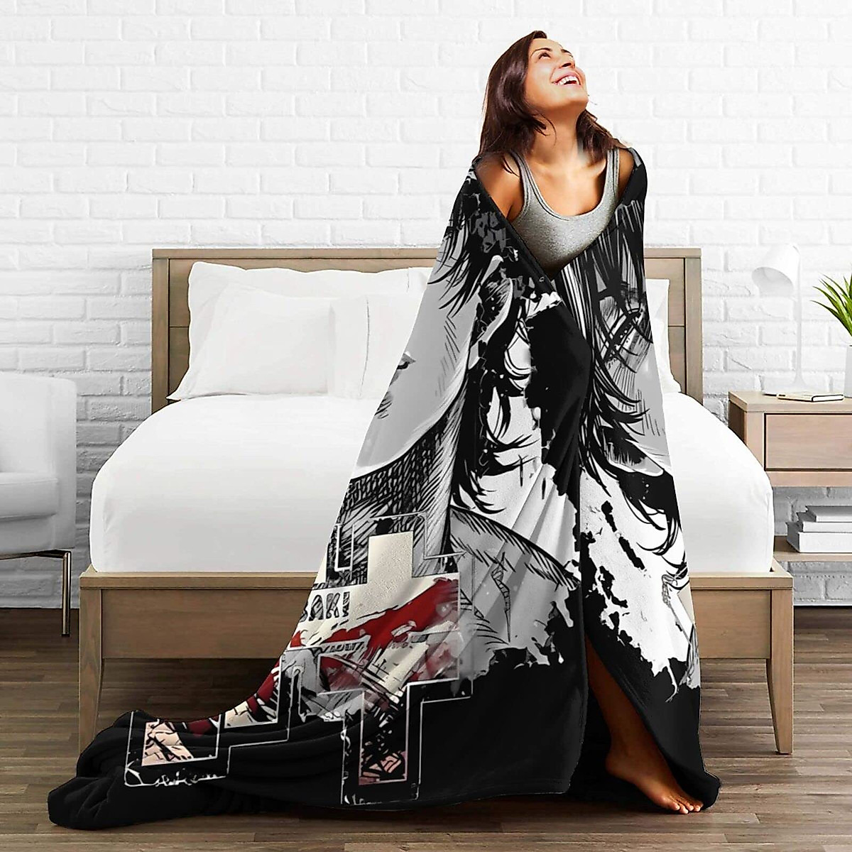 Anime Baki The Grappler Baki Hanma Throw Blanket Ultra-Soft Micro Fleece Cozy Warm Suitable for All Living Rooms/Bedrooms/Sofa 40"X30"