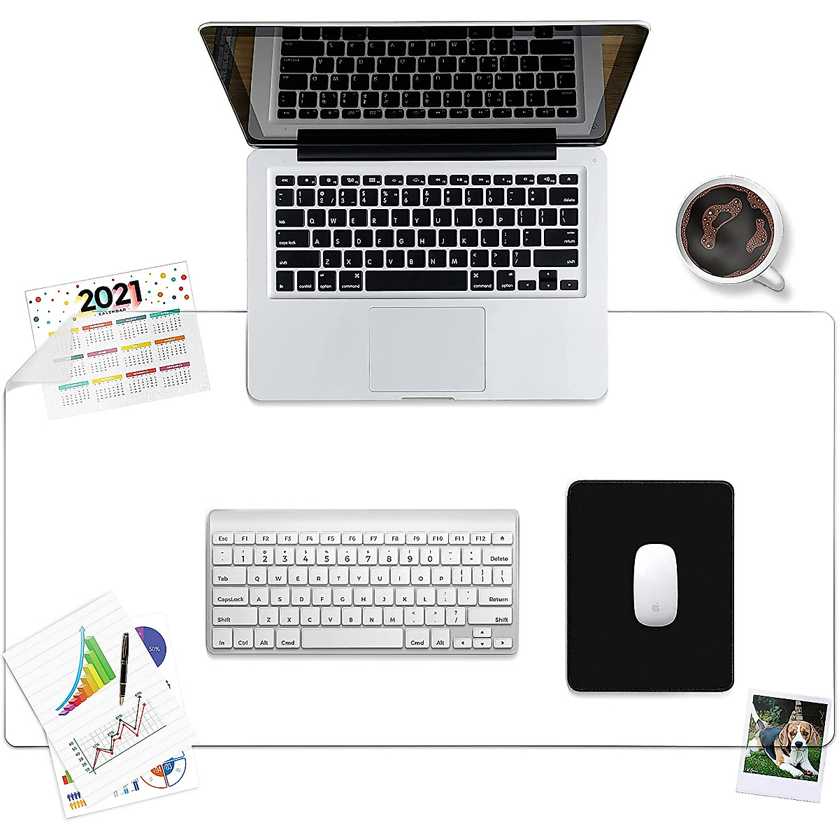 Awnour Clear Desk Mat, 34x17 inches, Clear Table Protector, Desk Protector Mat Clear, Desk Mats on Top of Desks, Clear Desk Protector, Transparent Desk Writing Mat with Mouse Pad for office & home