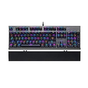 Gaming Keyboard Gaming Keyboard 104 Keys Blue Switch Anti-Ghosting RGB Backlit Mechanical Gaming Wired Keyboard Full Color Backlit System Mechanical Gaming Keyboard ( Color : Black , Size : One size )