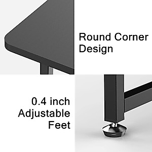 EUREKA ERGONOMIC Folding Desk, Foldable Computer Desk 43 Inch, No Assembly Desk for Study Student Writing Home Office Workstation Bedroom, Portable Desk with Adjustable Feet, Space Saving, Black