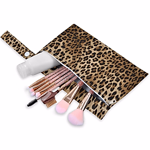 Leopard Print Animal Wet Dry Bags Leopard Waterproof Baby Cloth Diaper Bags with Two Zippered Pockets Beach Travel Bag for Swimsuit&Wet Cloth 2pcs