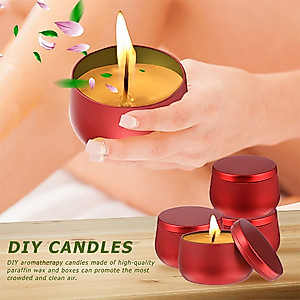 MILISTEN Maneki Candle Tin 12pcs, 8 oz Candle Tin with Lids, Red Candle Jars for Making Candles Arts& Crafts, Storage Waving Cat