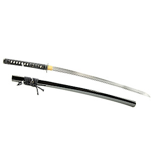 Handmade Sword - Samurai Katana Sword, Battle Ready, Hand Forged, 1045 Carbon Steel, Heat Tempered, Full Tang, Sharp, Wooden Scabbard (Bamboo)
