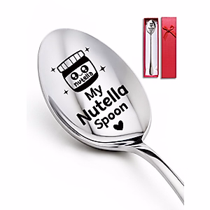 Advivio Funny Engraved Stainless Steel Dessert Spoons Coffee Spoon, Ice Cream Spoon, Gifts for Women, Men, Sister, Brother Birthday Graduation Christmas Gifts