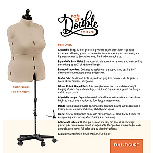 Dritz My Double Designer Adjustable Dress Form, Full-Figure, Ivory