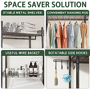 Over Washer And Dryer Shelves,Laundry Room Storage For Hanging Towels And Drying Clothes,Over The Washer And Dryer Storage Shelf,Laundry Room Organization