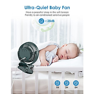 Camping Fan with Remote Control - 65Hrs 12000mAh Rechargeable Fan, 3 Speeds & Timing Battery Powered Fan with Light & Hook, Tent Fan for Camping, Camp Fan for Tent, Battery Operated Fan, Green