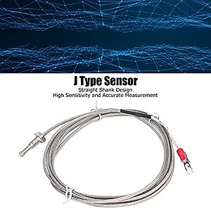 Screw Probe Temperature Sensor J Type Thermocouple 2 Meters Cable Temperature Range: 0~750℃ WRNJ-M6