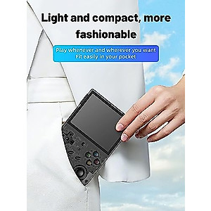 RG353V Emulator Handheld Game Console 10000+ Classic Games 64G Card, 3.5-Inches Display Dual OS Android 11, Linux System Support 5G WiFi 4.2 Bluetooth, RK3566 Chip(RG353V- Dual OS - Black)