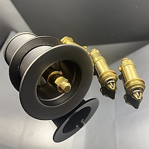 Carkio 2PCS Bathroom Sink Stopper Replacement, Pop Up Bolt Basin Bath Sink Drain Waste Click Clack Brass Push Spring Plug for Bathroom Kitchen Sink