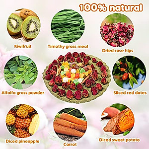 HGPOKLVT Bunny Grass Treats Bunny Chew Toys, Pet Birthday Cake Small Animal Molar Toys, All Natural Material Suitable for Guinea Pig, Hamster Chinchilla Rabbit and Other Small Animals