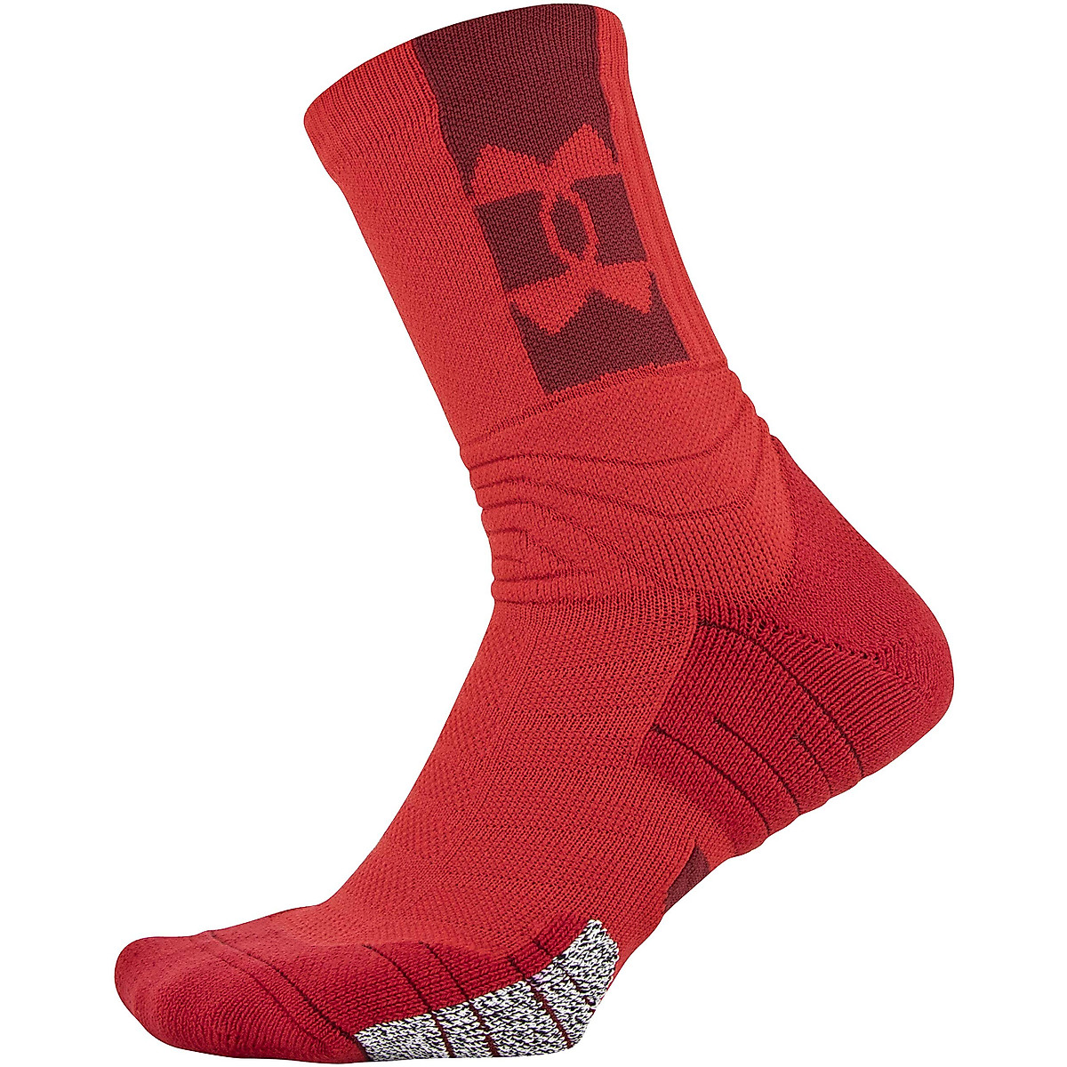 Under Armour Adult Playmaker Mid-Crew Socks, 1-Pair , Red/Cardinal , X-Large