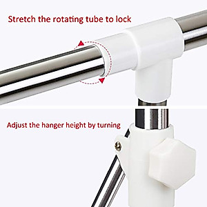 Drying Rack Stainless Steel Outdoor Telescopic Floor Balcony Folding Indoor Three-bar Drying Quilt Outdoor Windproof Clothes Pole FANJIANI