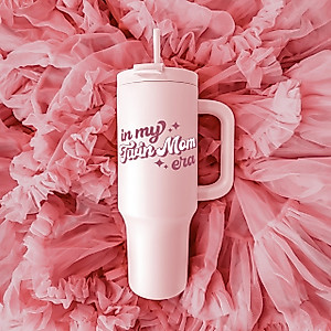 VIOLET & GALE Twin Mom Gifts - Retro Collection - 40oz Insulated Tumbler with Handle, Twin Mama Coffee Mug Water Bottle, In My Era Cup for Mothers Day