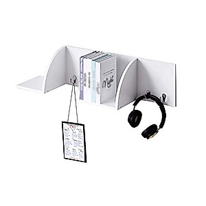 PIBM Stylish Simplicity Shelf Wall Mounted Floating Rack Shelves Partition Bookshelf Simple Hook up Coat Rack Living Room Bedroom,2 Colours, White , 82.3x20x20cm