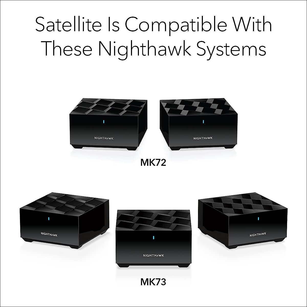 NETGEAR Nighthawk Dual-Band Whole Home Mesh WiFi 6 Add-on Satellite (MS70) – Works with Your Nighthawk MK72 Or MK73 System, Adds up to 1,500 sq. ft. Coverage, AX3000 (Up to 3Gbps)