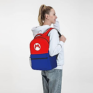 Plumber Game Backpack For Boys Girls (16.5 In), Teeng Shcool Bags Youth Travel Backpack, Classic Lightweight Lad Bookbag, Blue and Red