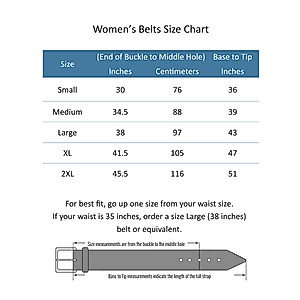 CTM® Women's Leather 1 1/8 Inch Dress Belt, S, Black