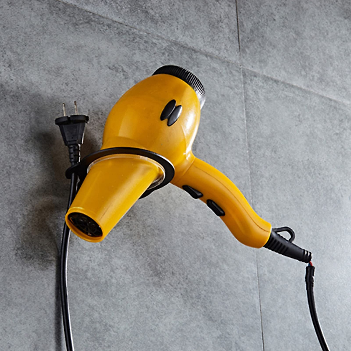 Blower Organizer, Hair Dryer Holder, Aluminum Alloy Material Practical Home Homestay Bathroom Hotel(9481BS matte black hair dryer)