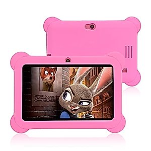 Zeepad 7inch Kids Android Tablet 16GB Hard Drive 1GB RAM Wi-Fi Camera Bluetooth Play Store Apps Games (Pink)