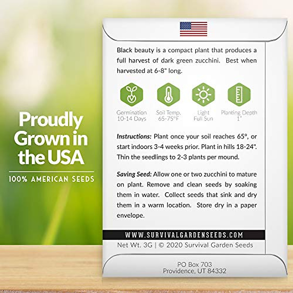 Survival Garden Seeds - Black Beauty Zucchini Seed for Planting - Pack with Instructions to Plant and Grow Dark Green Zucchini in Your Home Vegetable Garden - Non-GMO Heirloom Variety - 1 Pack