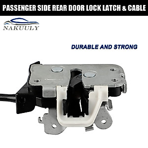 Nakuuly Left Driver Side Rear Door Lock Latch & Cable for Ford F250 F350 F450 F550 Super Duty 1999-2007, Upper and Lower Latches Assembly Replace 6C3Z-28264A01-A, 6C3Z28264A01A