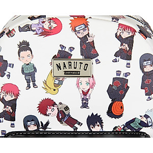 Naruto Shippuden Allover Chibi Character Faux Leather Mini Backpack Tote Bag