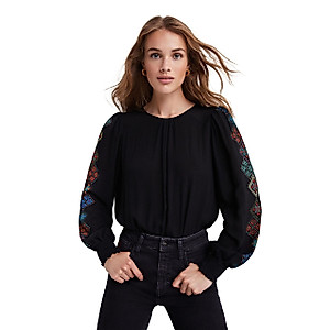 Desigual woMens Casual Blouse, Black, Large US