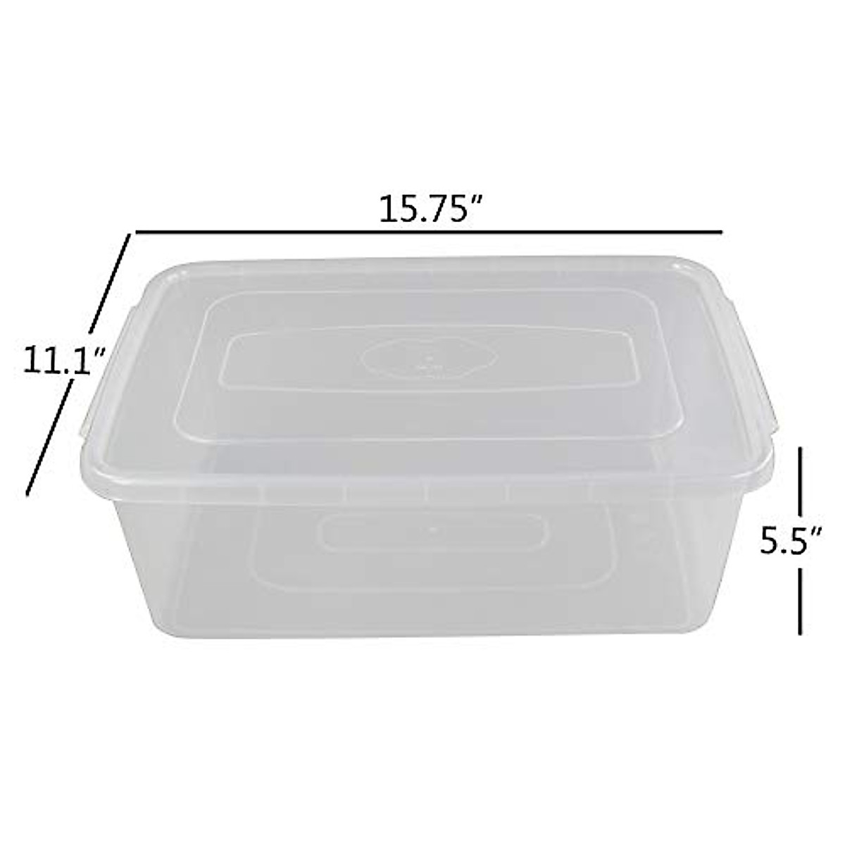 Pekky 15 Quart Plastic Storage Box, Clear Bin Organizer(2 Packs)