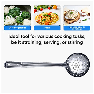 Slotted Serving Spoon - Stainless Steel Spoon with Holes for Draining - Straining Perforated Spoon