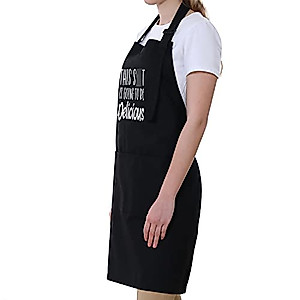 Miracu Funny Aprons for Men, Cooking Aprons for Women, Dad Apron, Fathers Day Apron Gifts for Husband, Boyfriend - Birthday Chef Gifts for Men, Fun BBQ Baking Grilling Kitchen Apron, Chef Grill Apron