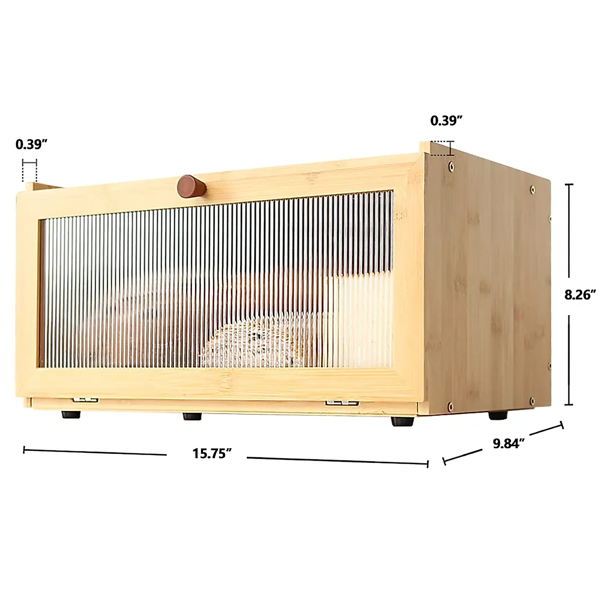 ETMI Bamboo Bread Box for Kitchen Counter-Large Capacity Bread Storage Container Farmhouse Bread Box with Window Bread Holder