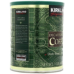 Kirkland Signature 100% Colombian Dark Roast Decaffeinated Ground Coffee, 3 Pound (Pack of 2)