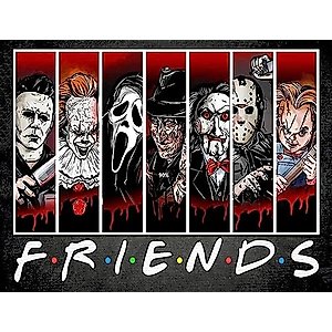 Mrnsiet 5D Diamond Painting Kits for Adults - Horror Friends Halloween Diamond Art Picture, Beginners DIY Full Drill Gem Art Crafts 14x22 Inch