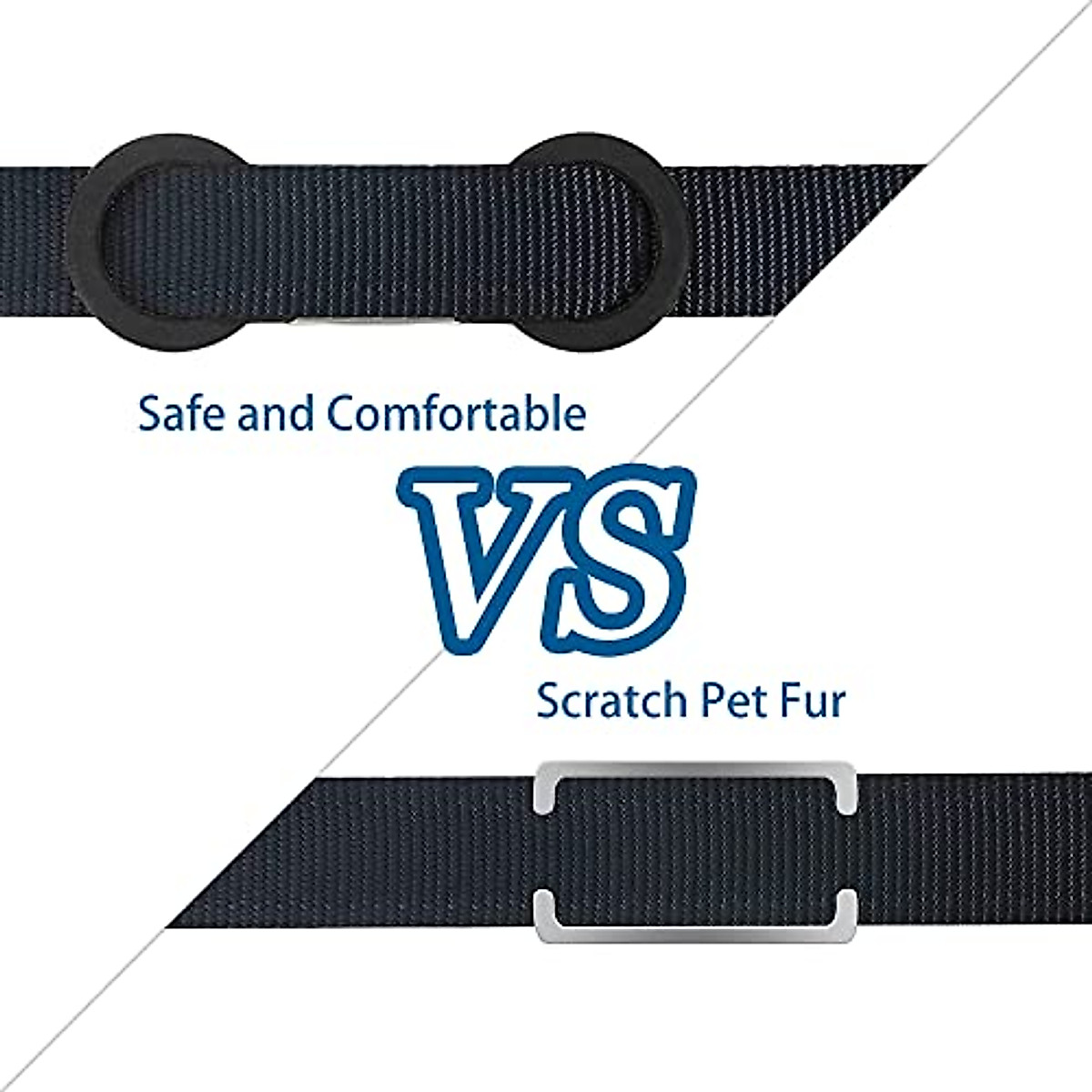 JATEBI 2 Pack Personalized Dog Tag, Slide-On Pet ID Tags,Stainless Steel Dog Tags, No Jingle Slide on Cat ID Tag, Custom Engraved No Noise Animal Identification Tag(L Black)…