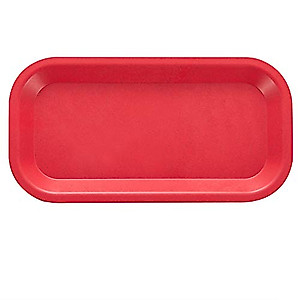 NeraNena Tray Plate 8.07" X 4.13" Rounded Smooth Edges (Red)