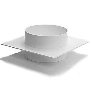 Vent Systems 4" inch Air Vent Duct Connector Flange Straight Ventilation Pipe Plastic Ducting Connector Plate For Cooling Heating Ventilation System HVAC 4" inch - Pack of (1)