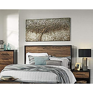 Signature Design by Ashley O'Kiera Abstract Hand Painted Tree Canvas Wall Art, 60 x 30, Green & Brown