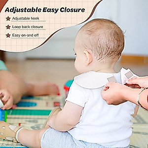 Buyockss 50 PCS Disposable Bibs, Baby Bibs for Girls and Boys, Travel Bibs with Individual Package, Large Pocket, Waterproof and Adjustable