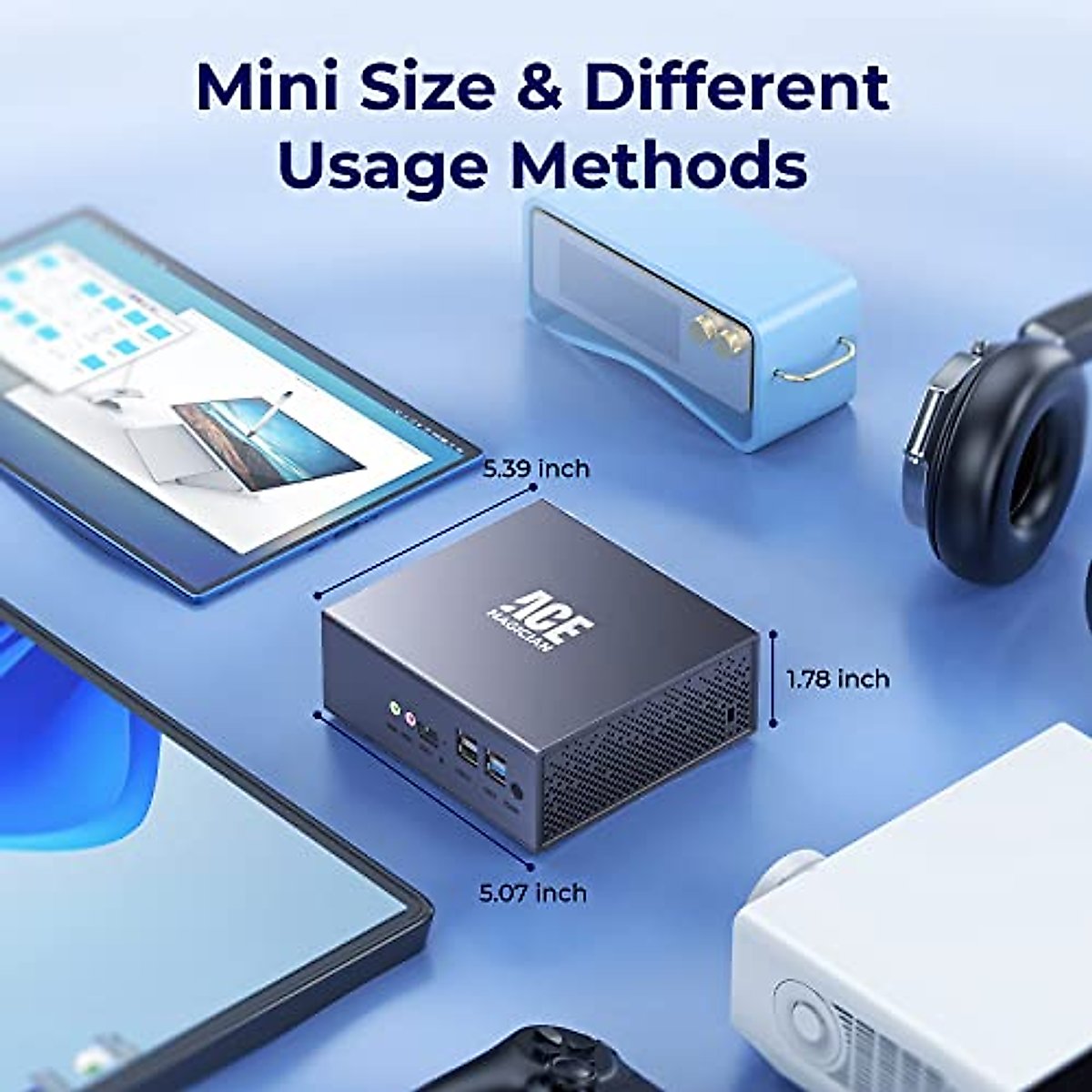 Mini PC Intel 12th Gen N95(up to 3.40Ghz) 8GB DDR4 256GB M.2 SSD Mini Desktop Computer Windows 11 Pro Mini Computers Support 4K Dual Display/BT 4.2/ WiFi 5/USB 3.0/ Auto Power On