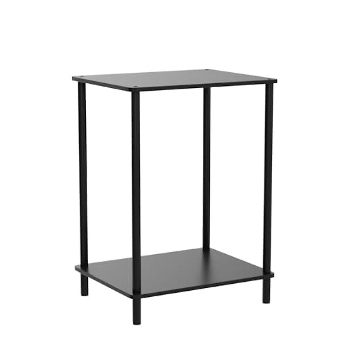 ABQ Nightstands Set of 2, 2-Tier Small Side Table for Small Spaces, Industrial End Table Bedside Table with Storage Shelf for Living Room, Bedroom, Office, Black