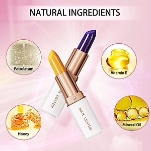 KTouler 6 Pcs Color Changing Lipstick Makeup Kit, Magic PH Temperature Waterproof Non-Stick Cup Moisturizing Lip Balm Makeup Gift Set for Women