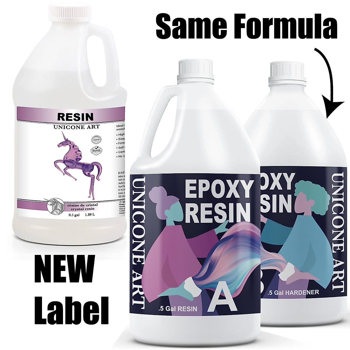 Crystal Clear Epoxy Resin Kit - 1 Gallon Craft Resin Epoxy Kit (.5gal Resin + .5gal Hardener) High Gloss UV Resistant Odor-Free Art Resin, BPA-Free and Non-Toxic Epoxy Resin Clear Formula 1gal