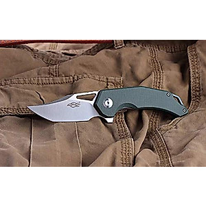 Firebird GANZO FH61-GB Pocket Folding Knife Razor Sharp D2 Steel Blade Ergonomic G10 Anti-Slip Handle with Clip Hunting Fishing Camping Gear Outdoor Folder EDC Pocket Knife (Green)