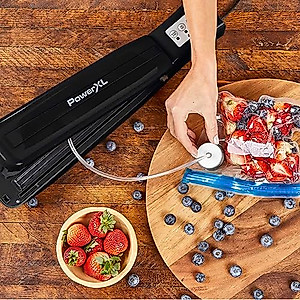 Duo NutriSealer Food Vacuum Sealer Machine with Vacuum Seal Bags & Rolls, Double Airtight Sealing with Built-in Cutter