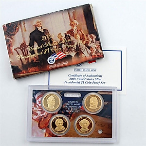 2008 S Presidential Dollar Proof Set - 4 coins - All S Mint Coins - Original Package with COA - $1 US Mint - Gem Proof - DCAM